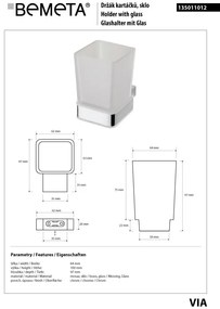 Bemeta Design VIA: Držák kartáčků, sklo -