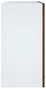 Závěsná prosklená skříňka kouřový dub 60 x 31 x 60 cm kompozit - Default Title