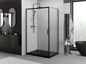 Mexen Exo, posuvná sprchová kabina, dveře 95 cm + boční stěna 85 cm, transparentní sklo, černá, 8153-095-085-70-00