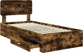 Rám postele s čelo Kouřový dub 75 x 190 cm Kompozitní dřevo 3412440