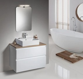 Aqualine Aqualine, ALTAIR skříňka s deskou 58 cm, bílá/dub emporio, AI263-02