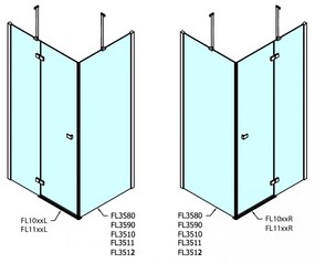 Polysan FORTIS LINE sprchové dveře 1400mm, čiré sklo, levé FL1114L