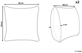 Sada 2 polštářů z mikrovlákna 80 x 80 cm PELISTER Beliani