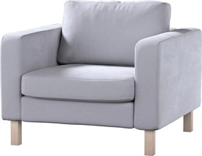 Potah na křeslo IKEA Karlstad, krátký barva šedá látka lesklé, sametová
