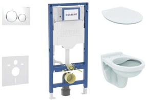 Geberit Duofix - Set předstěnové instalace, klozetu Alpha a sedátka softclose, tlačítko Sigma20, bílá/chrom SANI11CD3103