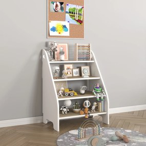 Wooden Toys Montessori regál na knihy – organizér, bílý mix, SONOMA