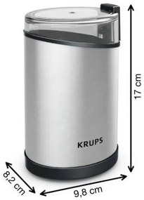 Krups - Elektrický mlýnek na kávu 85g FAST-TOUCH 200W/230V chrom