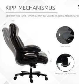 Kancelářská židle Vinsetto manažerská židle herní židle ergonomicky výškově nastavitelná s funkcí houpání, silné čalounění s nosností až 180 kg |