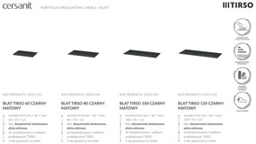 Cersanit Tirso, závěsná umyvadlová skříňka 794x447x572 mm + keramické umyvadlo, černá matná, S801-587