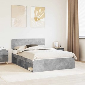 Rám postele s čelo Beton 160 x 200 cm Masivní borové dřevo 3412054