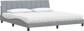 Postel s matrací Hanko světle šedá 200 x 200 cm textil 3310552
