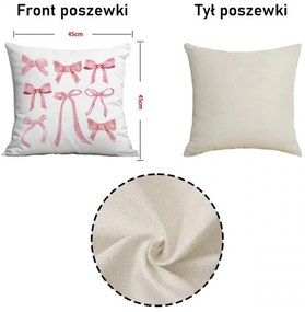 Flamenco Mystique Povlak na polštář 45x45 cm bílý a růžový s motivem BOWS POD230