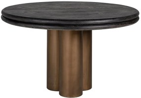 OnaDnes -20% Černý dubový jídelní stůl Richmond Macaron 130 cm