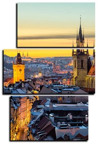 Obraz na plátně - Panoramatický pohled na starú Prahu - obdélník 7256C (90x60 cm)