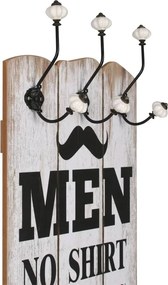 Nástěnný věšák na kabáty MEN LADIES s 6 háčky 120 x 40 cm 245852