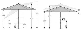 Zahradní středový slunečník Knirps KNIRPS APOLL 290 cm - Bordó