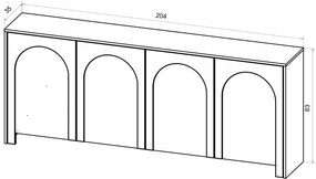 Komoda Arco 204 cm bílá