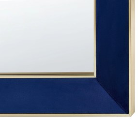 Sametové nástěnné zrcadlo 50 x 70 cm modré LAUTREC Beliani
