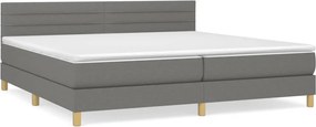 Box spring postel s matrací tmavě šedá 200x200 cm textil 3140722