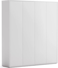 Kancelářská spisová skříň BLOCK, 4x dveře, 1600 x 400 x 1748 mm, bílá