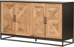 Komoda Indus 160 cm z masivu dub přírodní/grafit