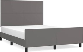 Rám postele s čelem šedý 140x200 cm umělá kůže 3125455