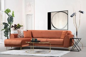 Designová sedačka Haylia 287 cm skořicová - levá