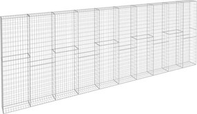 Gabionová zeď s víky z pozinkované oceli 600 x 30 x 200 cm 144915