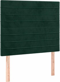 Čelo postele tmavě zelené 90x5x118/128 cm sametové 3116511
