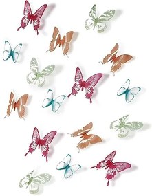 Dekorace na zeď motýli Chrysalis, barevná - Sada16 ks - kopie
