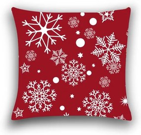 Povlak na polštář z mikrovlákna SNOWFALL 45x45 cm, červený