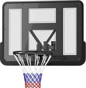 SPORTNOW basketbalový koš s deskou pro venkovní a vnitřní použití, basketbalová deska s ocelovou obroučkou Ø45 cm a sítí, montáž na zeď, basketbalová…