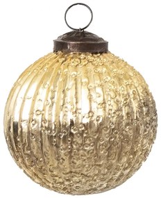 Zlatá skleněná vánoční ozdoba koule Emma – 7x7 cm