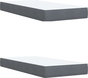 Box spring postel s matrací tmavě šedá 200x200 cm samet 3286397