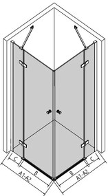 Erga Bern Double, sprchový kout s 2-křídlými dveřmi 70(dveře) x 100(dveře) x 195 cm, 6mm čiré sklo, chromový profil, ERG-V02-BERN-D070D100-CL-CR
