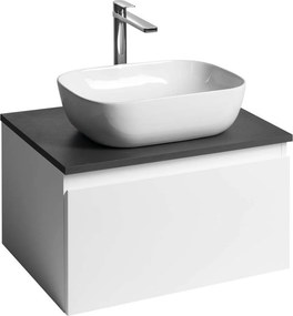 Aqualine Altair - Umyvadlová skříňka 35x62x45 cm, 1 zásuvka, bílá/antracit břidlice AI267-03