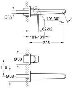 Grohe Eurodisc Cosmopolitan Umyvadlová baterie 2-otvorová 19974002