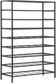 HOMCOM Stojan na víno s kapacitou 54 lahví 63D x 25Š x 91V cm černý kov