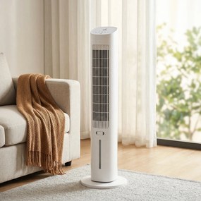 Přenosný věžový ochlazovač vzduchu 3 v 1 s 3litrovou nádrží na vodu, 3 rychlostmi a 3 režimy, bílý