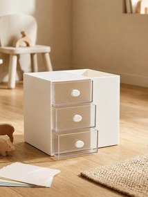 Sinsay - Stolní organizér s průhlednými zásuvkami - krémová