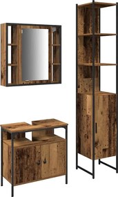 Sada koupelnového nábytku 3 ks Staré dřevo 33 x 33 x 185,5 cm 3332549