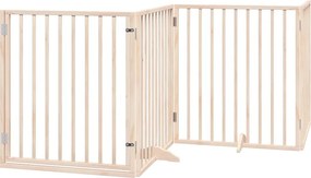 Zábrana pro psy s dvířky skládací 12 panelů 960 cm topol 3155560