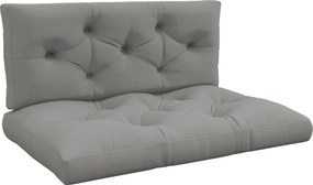 Outsunny 2dílná sada polštářů na paletovou sedačku – sedák 120 × 80 × 10 cm + opěrka 120 × 40 × 10 cm, UV-odolné a voděodolné, světle šedé