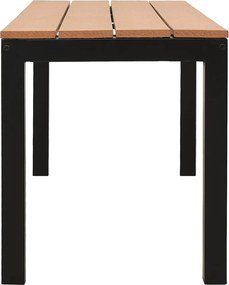 Zahradní lavice 110 cm ocel a WPC hnědá a černá 317142