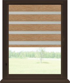 Dekodum Roleta den a noc v hnědé kazetě zatemňovací, barva látky Jantarová Šířka (cm): 116, Výška (cm): Balkonová (do 200 cm), Strana mechanismu: Levá