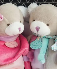 Doudou Plyšový maňásek pejsek růžový 28 cm / od 0 let