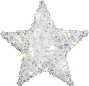Vánoční dekorace hvězda FROSTELLE s LED osvětlením 38 cm, bílá