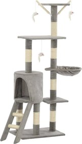 Škrabadlo pro kočky se sisalovými sloupky 138 cm šedé 170578