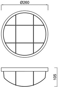 Osmont ELE50028 Elektra 4, stropní bílé kruhové svítidlo, 25W E27, průměr 26cm, IP65