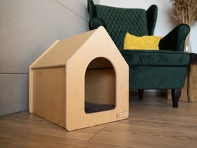Animood Dřevěná bouda s matrací pro kočky i psy RICO Zvolte rozměr: M